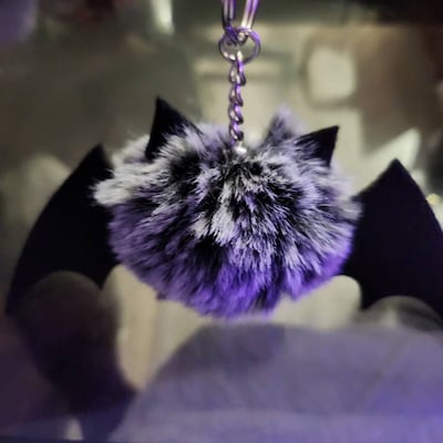 Cute Fuzzy Bat Keychain Gothic Purse Charm A Must-have Witchy Accessory ...