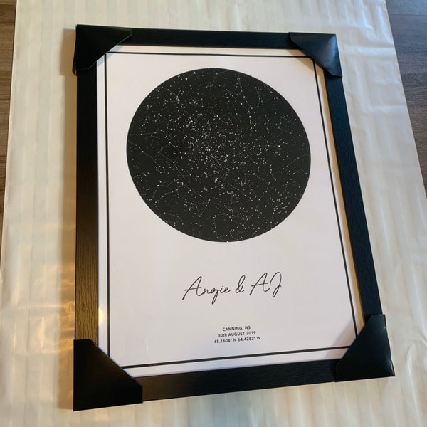 Custom Star Map | Valentine's Christmas Gift First Kiss Poster Love ...