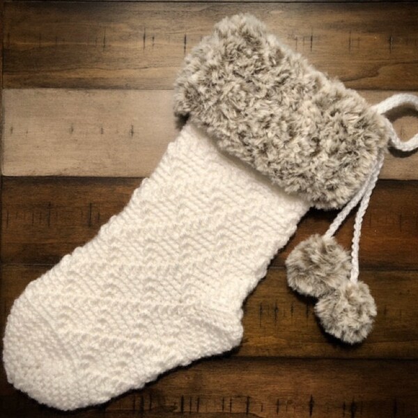 Crochet Pattern: Diamonds & Fur Christmas Stocking Crochet Stocking ...
