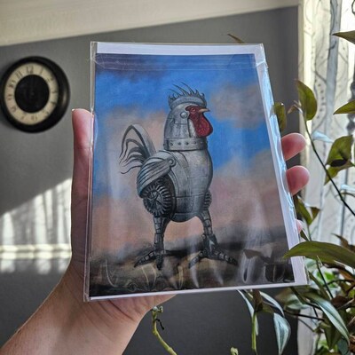 Rooster Series: 5x7 Rooster Card, Rooster Art Card, Rooster Note Card ...