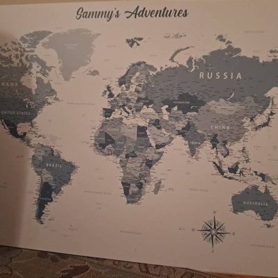 World Map Push Pin, Push Pin Map, World Map Pin Board, Cork World Map ...