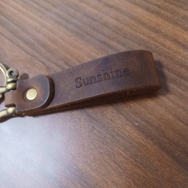 Personalized Leather Keychain. Custom Leather Keychain. Monogrammed ...