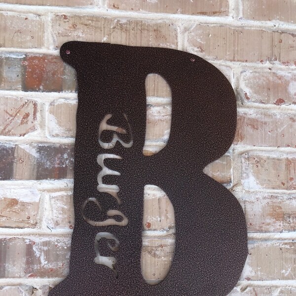 Rustic Metal Letter Decor -custom Metal Sign- Personalized Metal ...