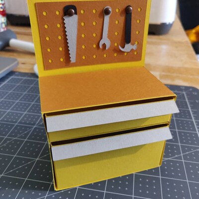 SVG File: 3D Paper Tool Chest Gift Box With Drawers Father's Day SVG ...