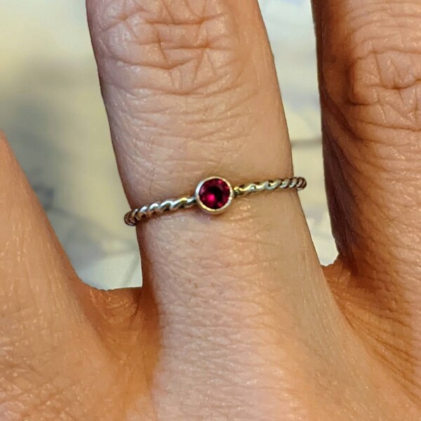 Silver Ruby Ring, Wide Band Silver Ring, Wrap Around Ring, Hammered Silver Ring Band - Etsy