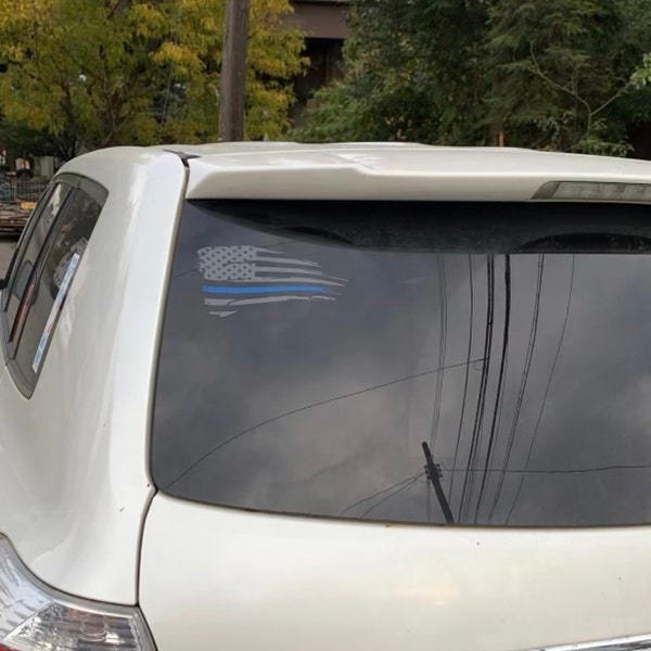 American Flag Blue Line Custom Vinyl Decal Sticker - Choose Your Color ...