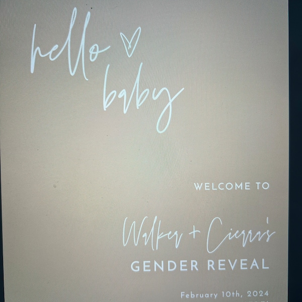 Modern Gender Reveal Welcome Sign, Beige Poster, Gender Neutral, Boho ...