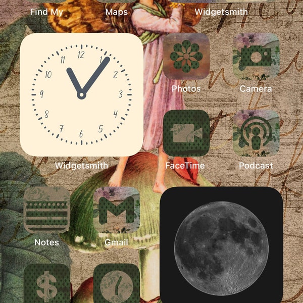 Ios Fairycore Aesthetic iPhone Pack, 1,136 App Icons, 10 Widget Quotes ...