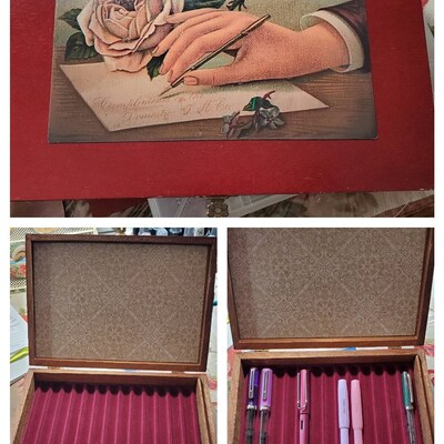 Wooden Keepsake / Letter Box Collage/decoupage With Vintage Sepia/gray ...