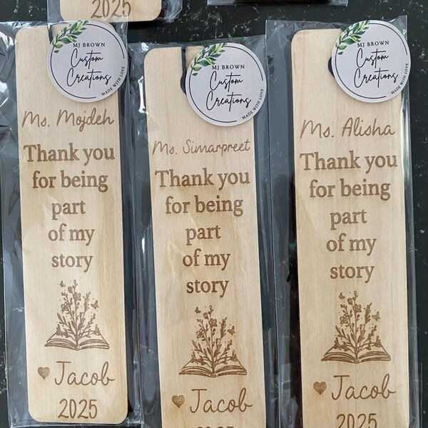 Personalized Teacher Bookmark | Teacher Appreciation Gift | End of Year ...