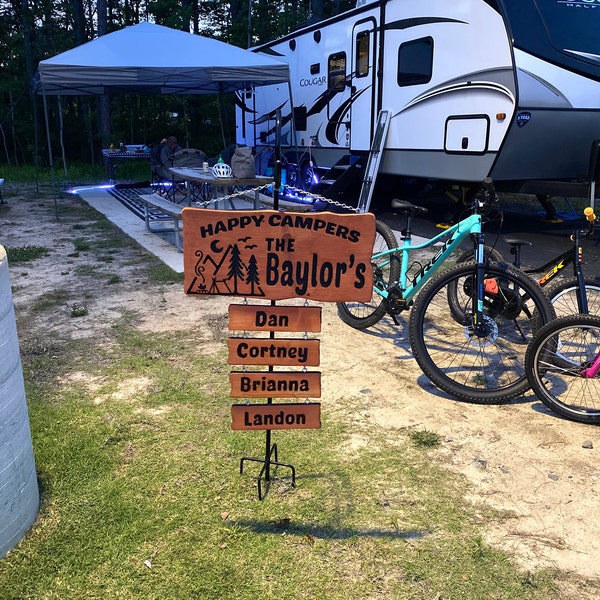 Camping Signs Travel Trailer Camper Sign Campsite Sign Custom Wood ...