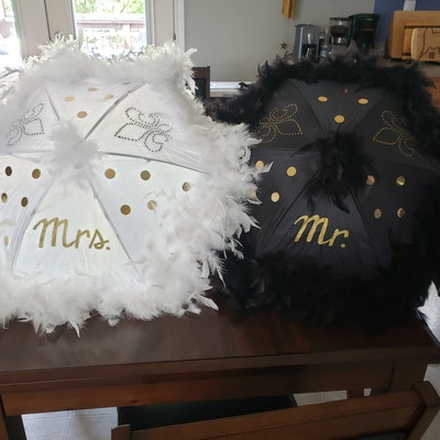 Bride and Groom New Orleans Wedding Second Line Umbrellas Set of 2 ...