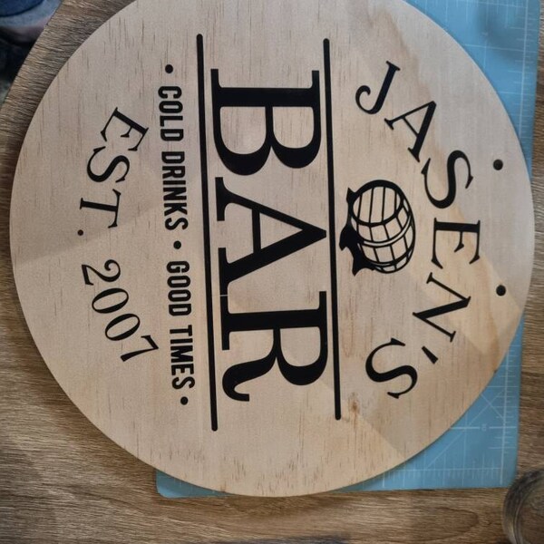 Bar SVG, Family Name Cut File, Round Bar Sign Svg, Established Sign Svg ...