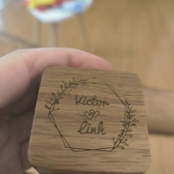 Thin Ring Box, Rotating Engagement Ring Box, Personalized Ring Box ...