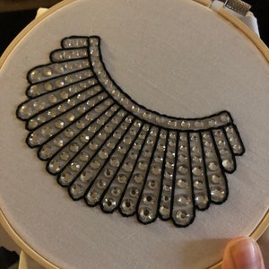 Ruth Bader Ginsburg Beginners Embroidery Kit RBG Dissent Collar ...
