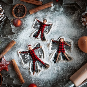 Christmas Baking Flour Angels Digital Backdrop Photography, Snow Angel ...