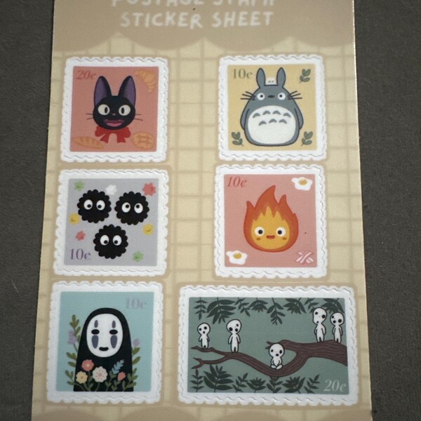 Kawaii Anime Postage Stamp Sticker Sheet: Waterproof Vinyl Decals - Etsy