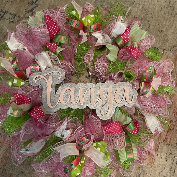 2" Wide Alpha Kappa Alpha AKA Sorority Inspired Wired Double Faced ...