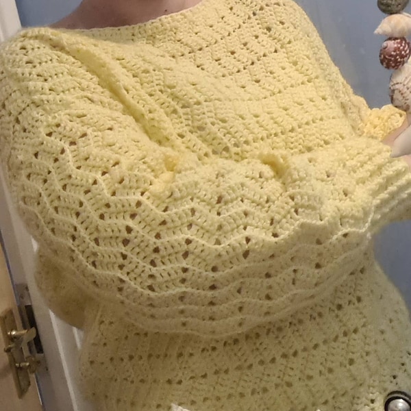 EZ Breezy White Sweater, Crochet Pattern English USA & Dutch, Pullover ...