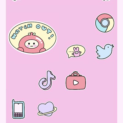 Certified Cutie Ios Android App Icons, Cute Icon Pack, Pink App Icons ...