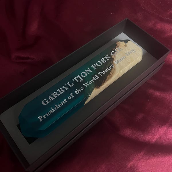 IDENTITY – Elegant Desk NAME PLATE for Men of Epoxy & Wood. Engraved ...