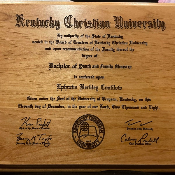 Laser Engraved Diploma Certificate 9x12in, Unique Diploma Display ...