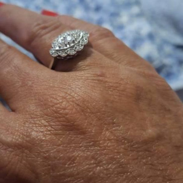 Old Mine Cut Moissanite Diamond Drop Earring, Solitaire Omega Back ...