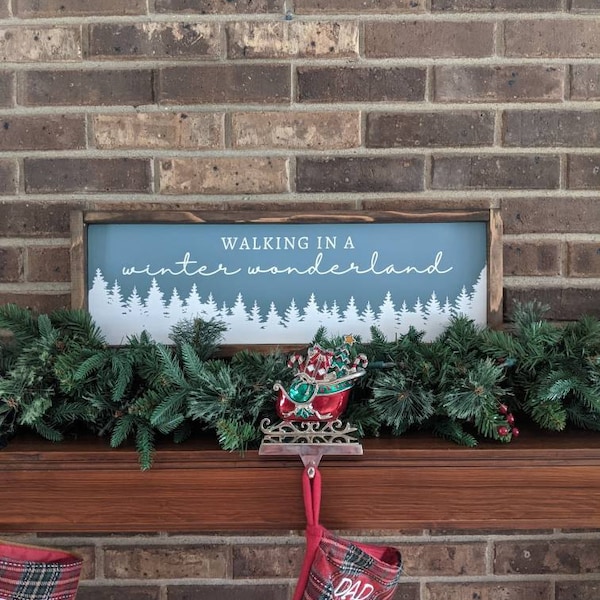 Walking in a Winter Wonderland Sign- Farmhouse-style Sign- Hand Painted ...