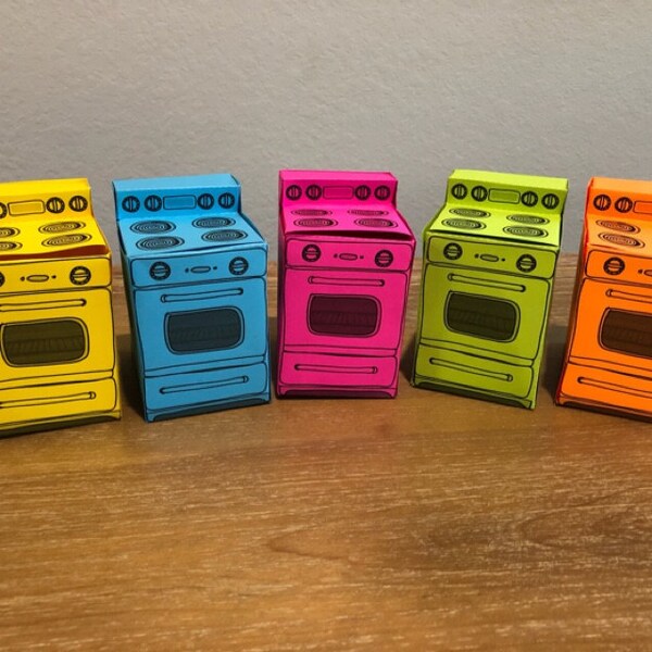 Retro Oven Cupcake Box, Cookie, Candy, Treat and Party Favor Box, Gift ...