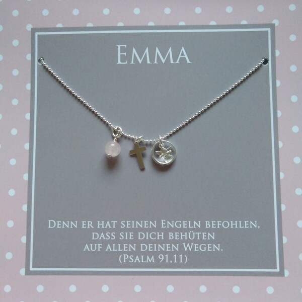 Christening Chain Girl Baptismal Ring Angel Cross Tree of Life Baptism ...