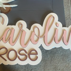Personalized 3D Nursery Baby Name Sign Custom Wood Name Plaque ...
