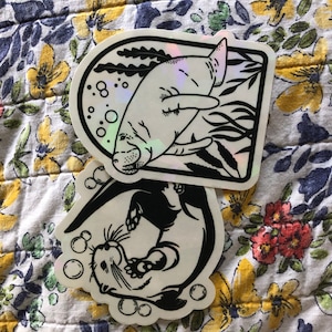 Scuba Diver Sticker, Vinyl Holographic Sticker, Scuba Diving Sticker ...