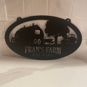 Oval Farm Sign With Family Name and Established Date - Etsy