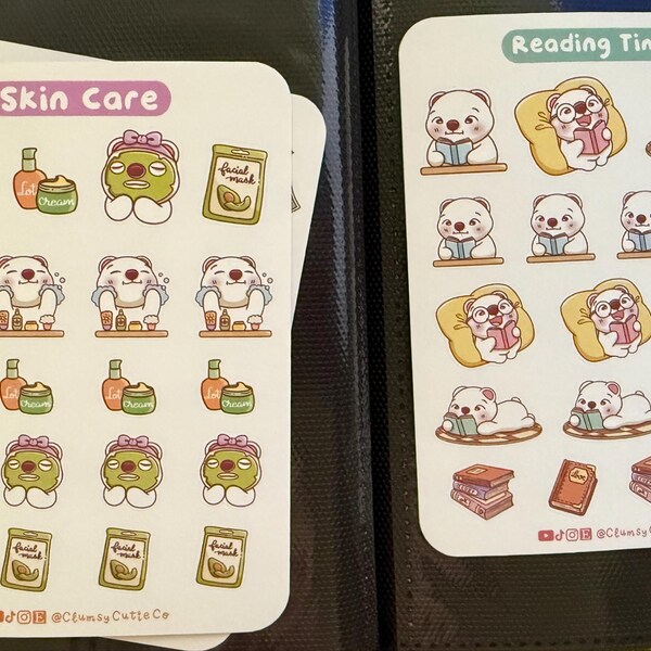 Cute Tea Time Sticker Sheet, Hand Drawn Planner Stickers and Kawaii ...