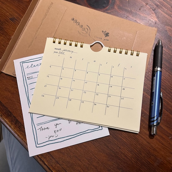 6in X 4.5in Simple Minimalist Calendar / Minimal Modern Design 2026 ...