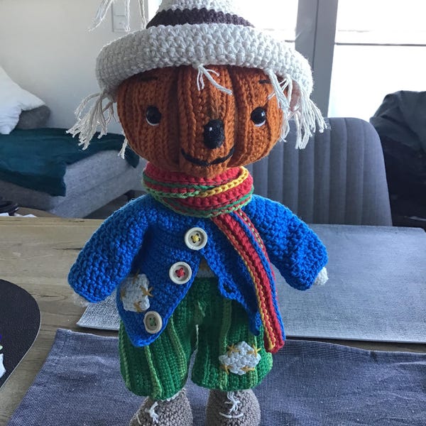 Halloween Crochet Toy Cute Scarecrow/amigurumi Scarecrow Pattern PDF ...