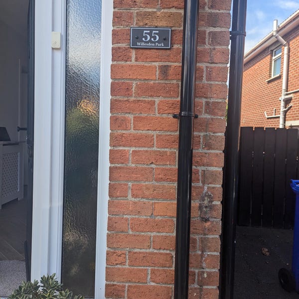 Engraved Slate House Number Plaque. Gold Silver White Personalised ...