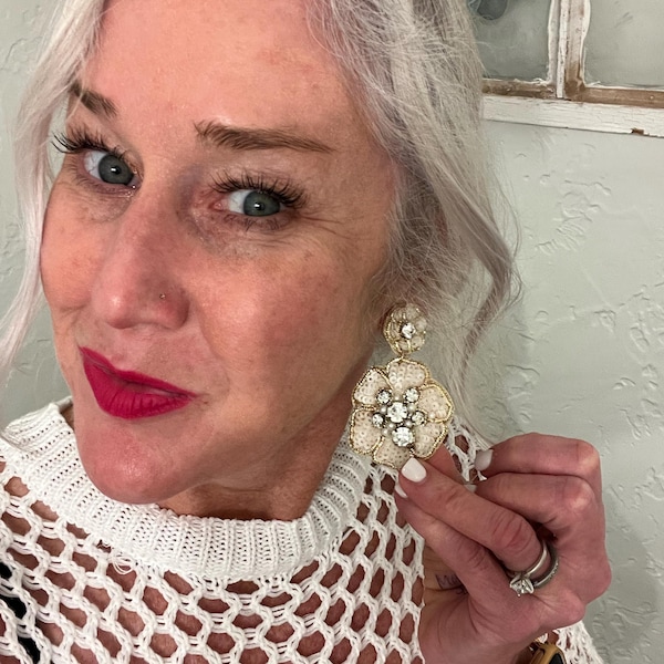 50th Birthday Beaded Earrings, Milestone Birthday, 50 Earrings, 50th ...