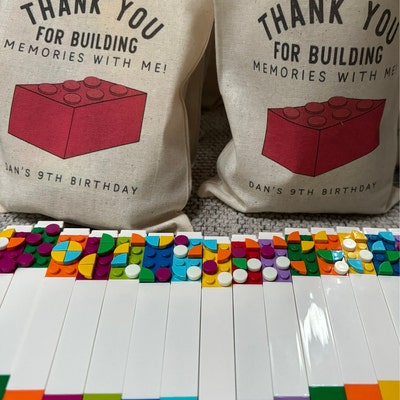 Brick or Blocks Party Favor Bags, Thanks for Building Memories Block ...