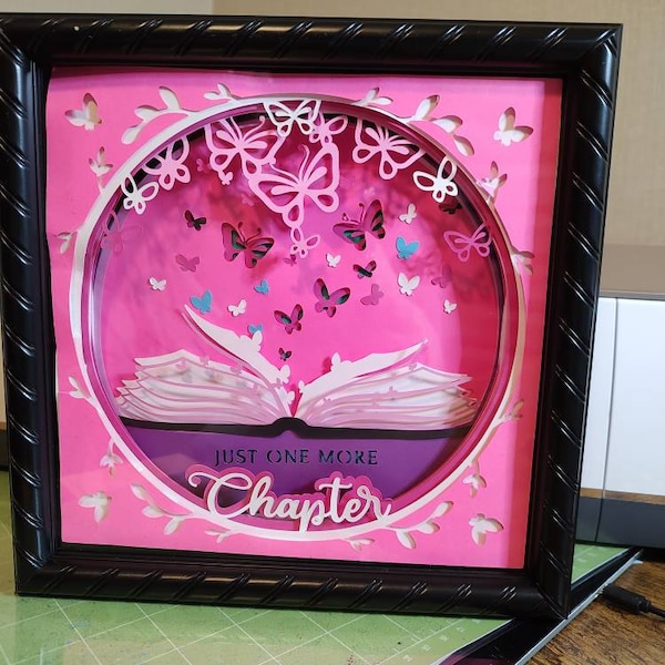 3D Book With Butterflies Shadow Box, Floral Layered Paper Art, 3D ...