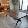 Walnut Dine Table, Rustic Dining Table, Custom Solid Wood Table, Wood ...