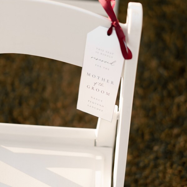 Wedding Seating Tag Reserved Seating Template Modern Simple Printable ...