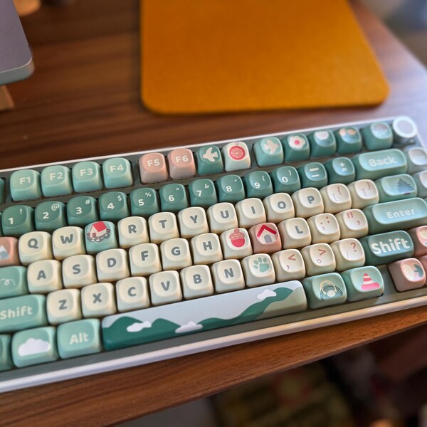 131 Keys Sunset Glow Keycap Set, Floral Keycap Set, Cherry Profile ...