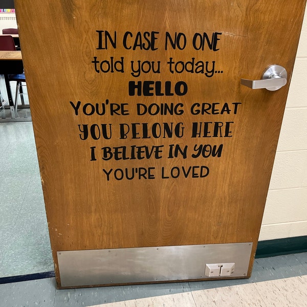 Positive Affirmations Classroom Door Vinyl Wall Decal, Classroom ...