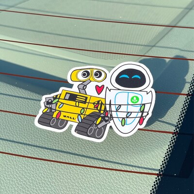 Walle and Eve Sticker, Sticker, Walle Sticker, Gift, Stickers, Laptop ...