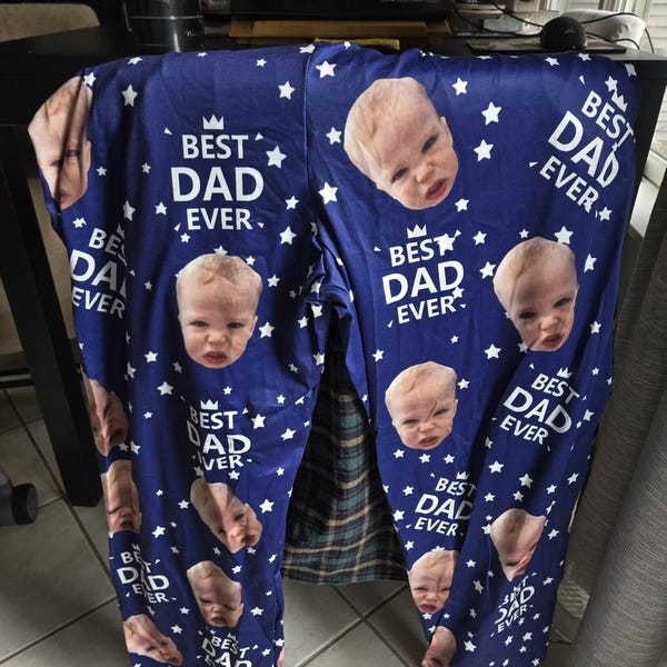 BEST DAD EVER Pajama Pants With Faces, Father's Day Gifts for Dad,women ...
