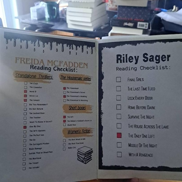 Riley Sager Reading Checklist, Thriller Author Reading Tracker, Riley ...