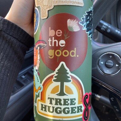 Tree Hugger Sticker, Retro Sticker for Tree Lovers, Environmental ...