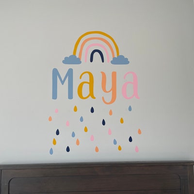Rainbow Custom Name Vinyl Decal, Multicolor Personalized Name Wall ...