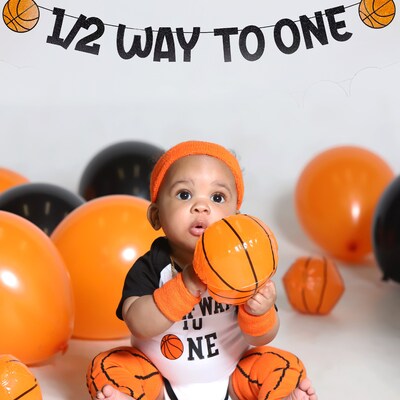 Personalized Basketball Half Birthday Uniform Jersey Headband ...